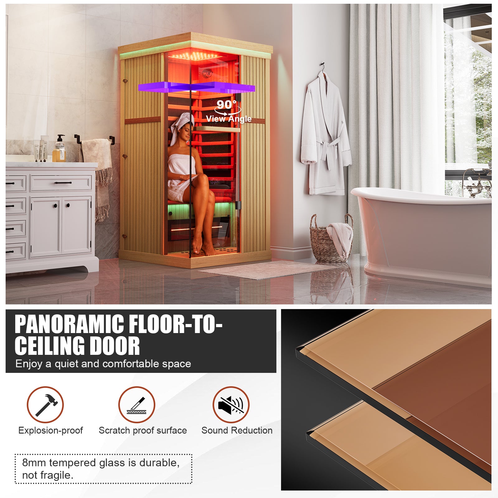 Full Spectrum Infrared Sauna Hemlock Home Sauna - YK8005 – Meissalivve